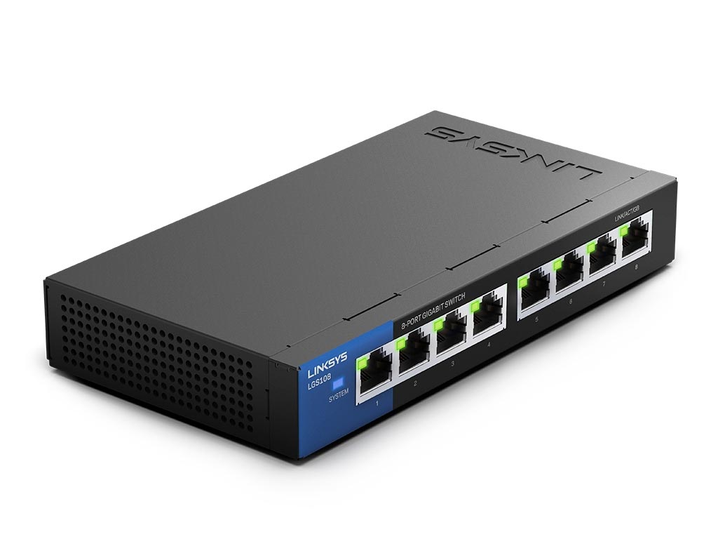 Linksys 8-Port 10/100/1000 Gigabit Business Desktop Switch [LGS108 ...
