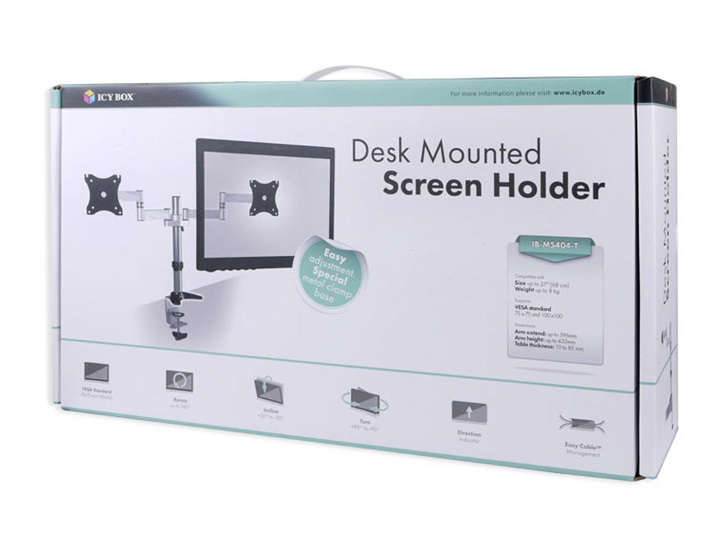 RaidSonic Icy Box Dual Monitor Stand - up to 27¨ IB-MS404-T | Αξεσουάρ ...