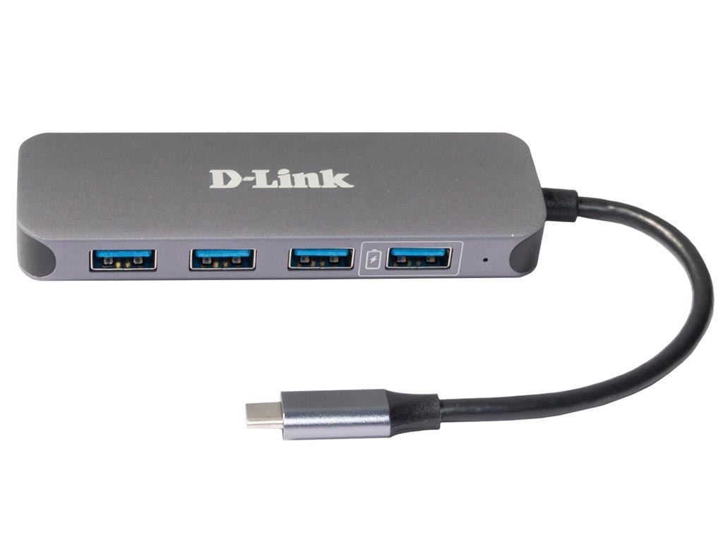 D-Link USB 3-0 Type C Hub - 3x USB-A 1x USB-A with Fast Charge 1x USB-C ...