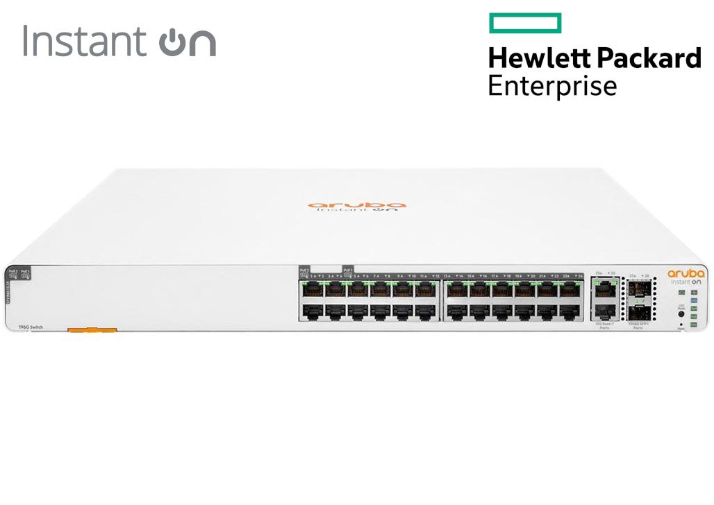 HPE Networking Instant On 1960 24-Port 1Gbps PoE 2-Port Base-T 10Gbps 2 ...
